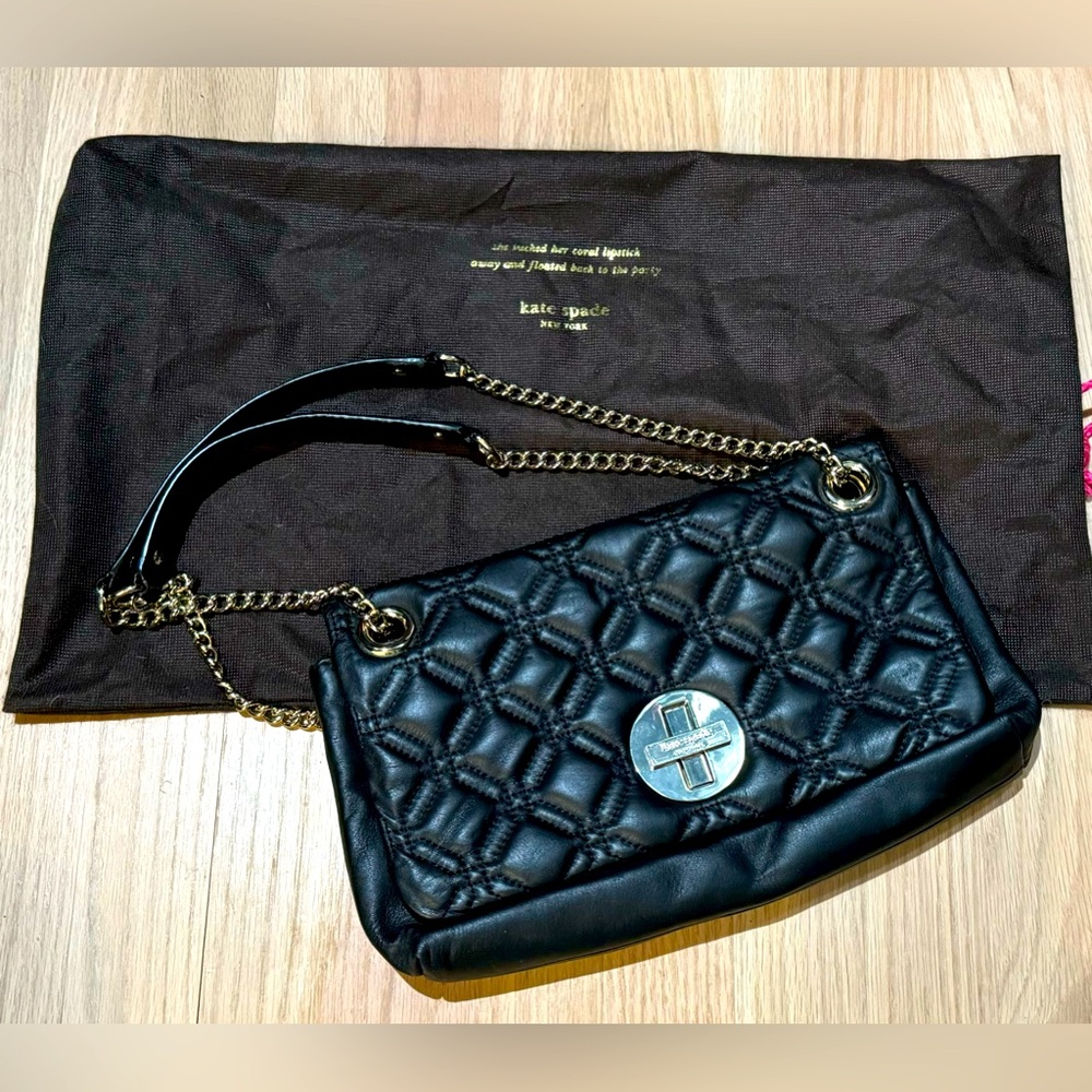 Kate Spade Cynthia Astor Court Wkru2651 Quilted Black… - Gem